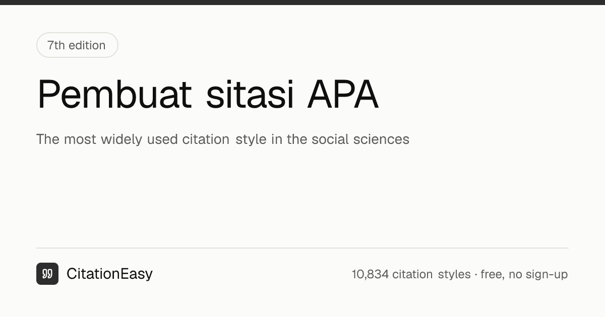 Pembuat sitasi APA gratis | CitationEasy