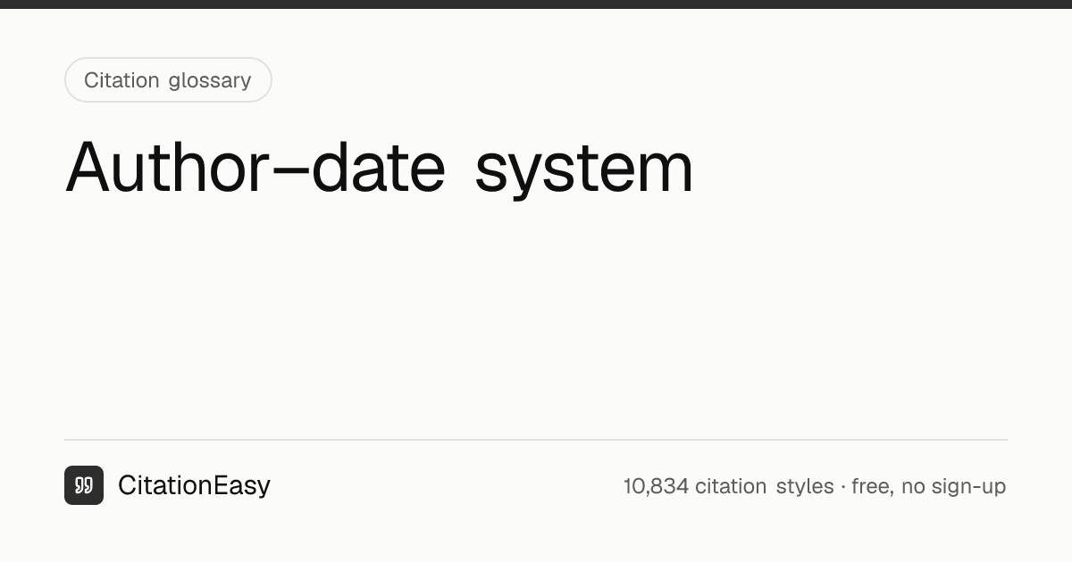 Author–date system — definition and examples | CitationEasy